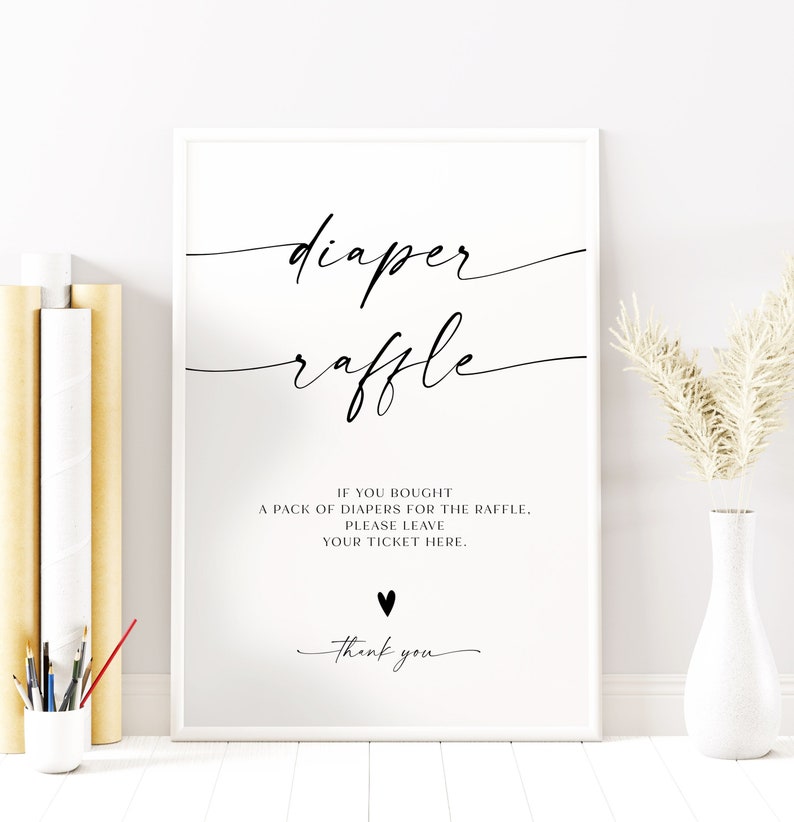 Diaper Raffle Sign Baby Shower Diaper Game Sign Gender - Etsy