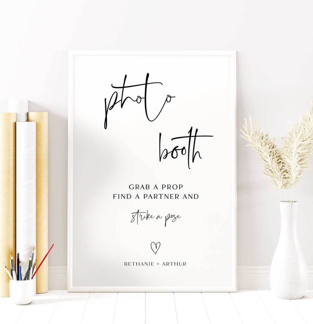 Photo Booth Signage Photo Booth Sign Minimalist Photobooth - Etsy