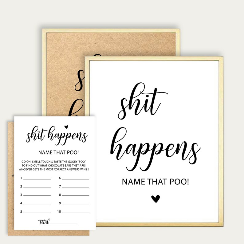 Shit Happens Name That Poo Baby Shower Game Dirty Diaper Baby | Etsy