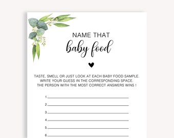 Printable Baby Food Game - Etsy