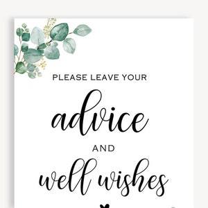 Advice for the New Parents Sign, Advice and Well Wishes Baby Shower ...