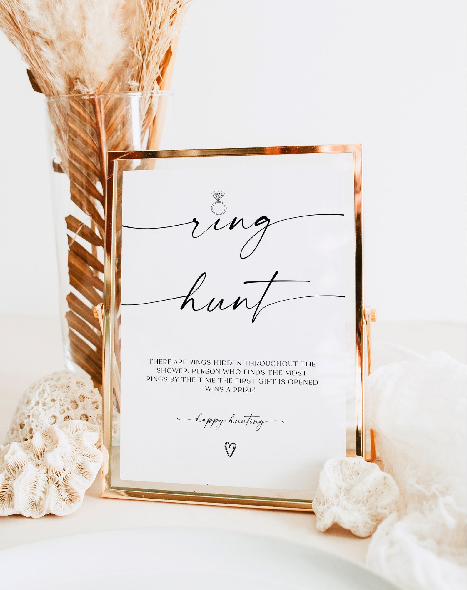 Ring Hunt Bridal Shower Game, Wedding Ring Hunt Sign, Editable Ring ...