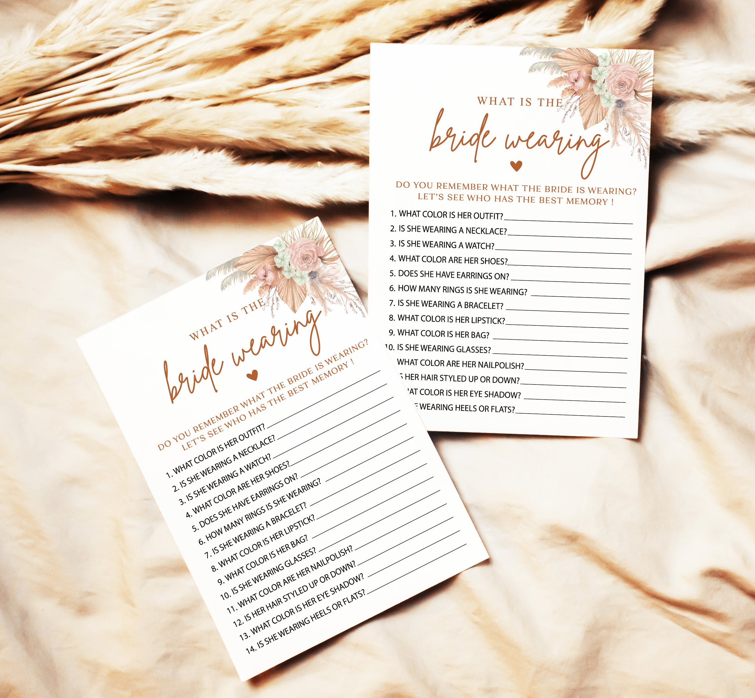 Minimalist Memory Game, Greenery Bachelorette Hens Party Games, Fun ...