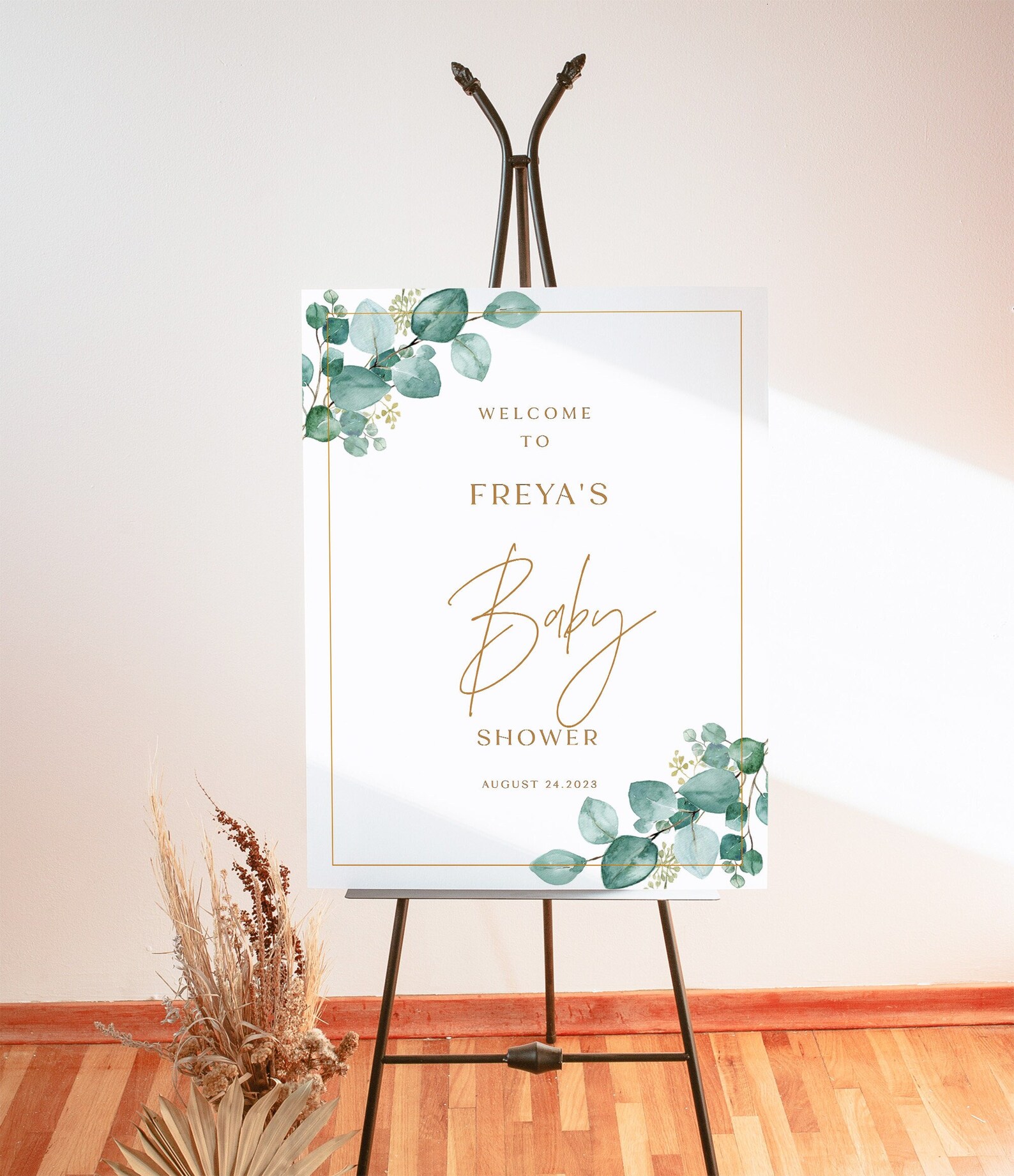 Gender Neutral Baby Shower Welcome Sign, Editable Welcome Sign Template ...