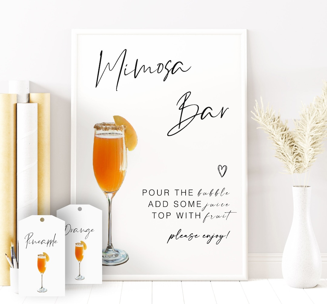 Bridal Shower Mimosa Bar Sign, Wedding Brunch Sign, Wedding Shower Sign ...