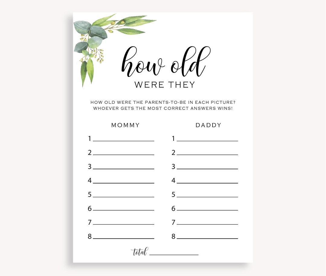 Baby Shower Age Guessing, How Old Were the Parents to Be Baby Shower ...