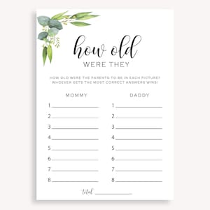 Baby Shower Age Guessing, How Old Were the Parents to Be Baby Shower ...
