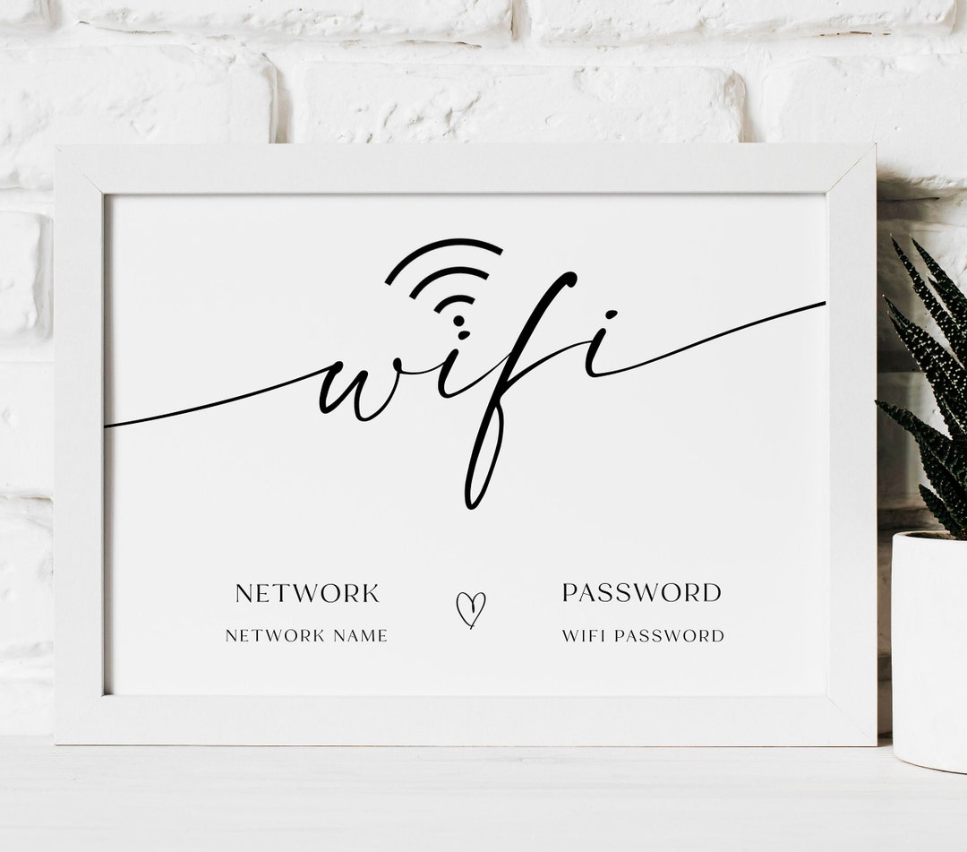 Editable Wifi Sign, Be Our Guest Sign, Printable Wifi Sign, Wifi Sign ...