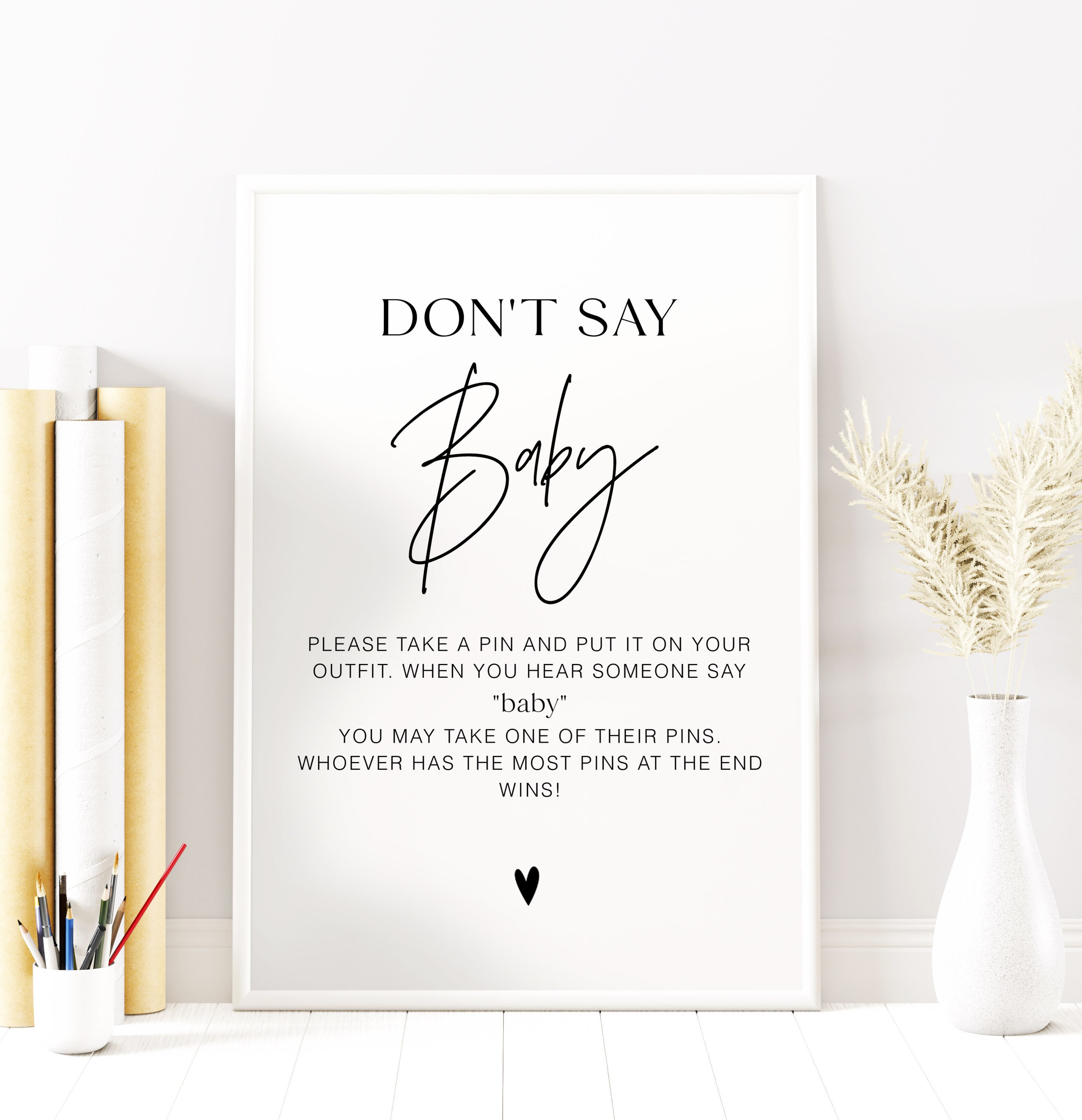 Don't Say Baby Sign Template Printable Sign Don't - Etsy