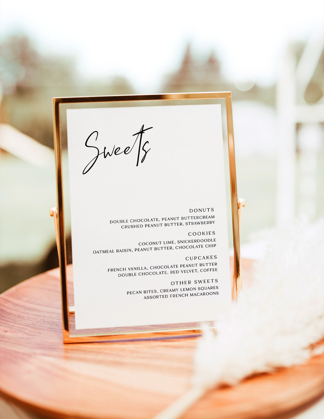 Dessert Station Sign, Baby Shower Dessert Menu Sign, Minimalist Sweets ...
