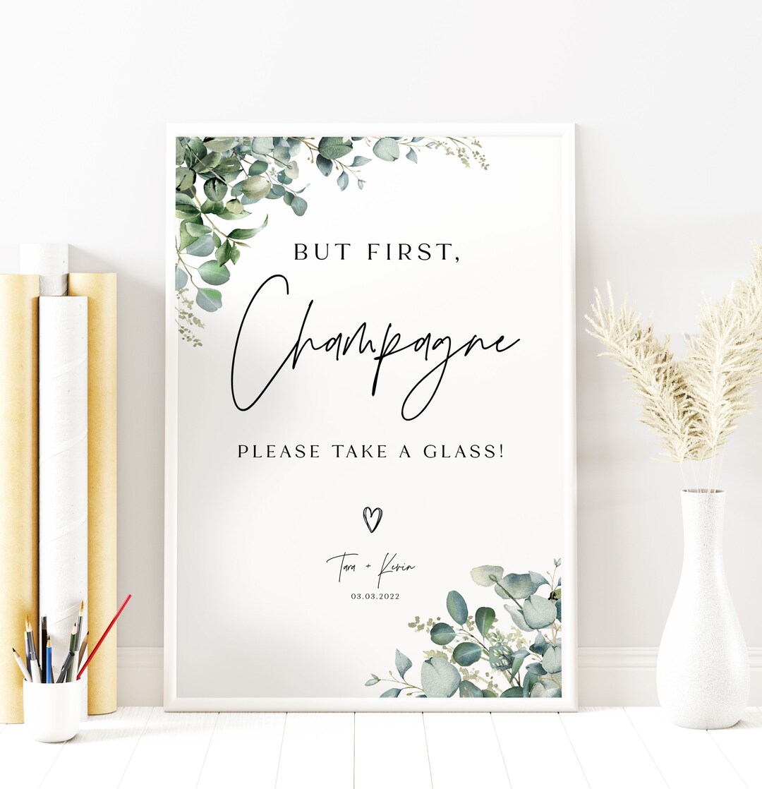 Sparking Wine Sign, Wedding Floral Bar Sign, Wedding Champagne Sign ...