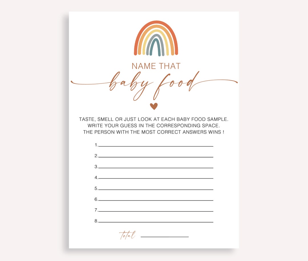 Modern Baby Food Guessing Game, Printable Guess the Baby Food Game ...