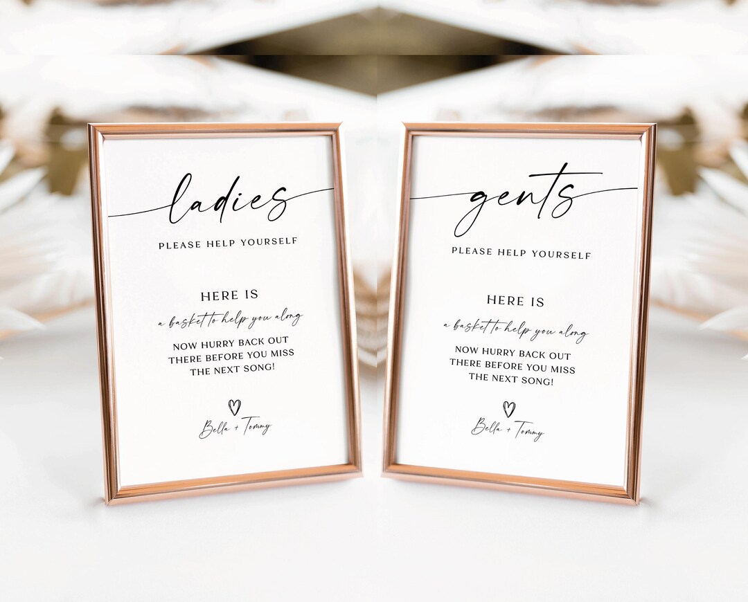 Editable Ladies Bathroom Sign Template, Gentlemen Bathroom Sign ...