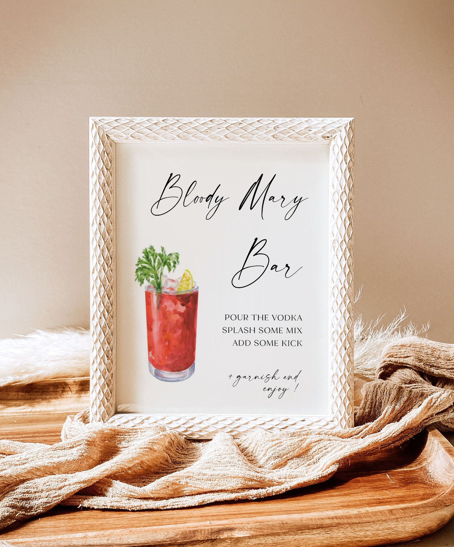 Editable Bloody Mary Bar Sign, Bridal Bruch Bloody Mary Cocktail Sign ...