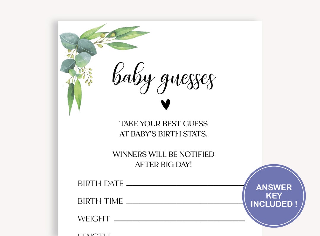 Baby Guesses Baby Shower Game Baby Prediction Game Instant - Etsy