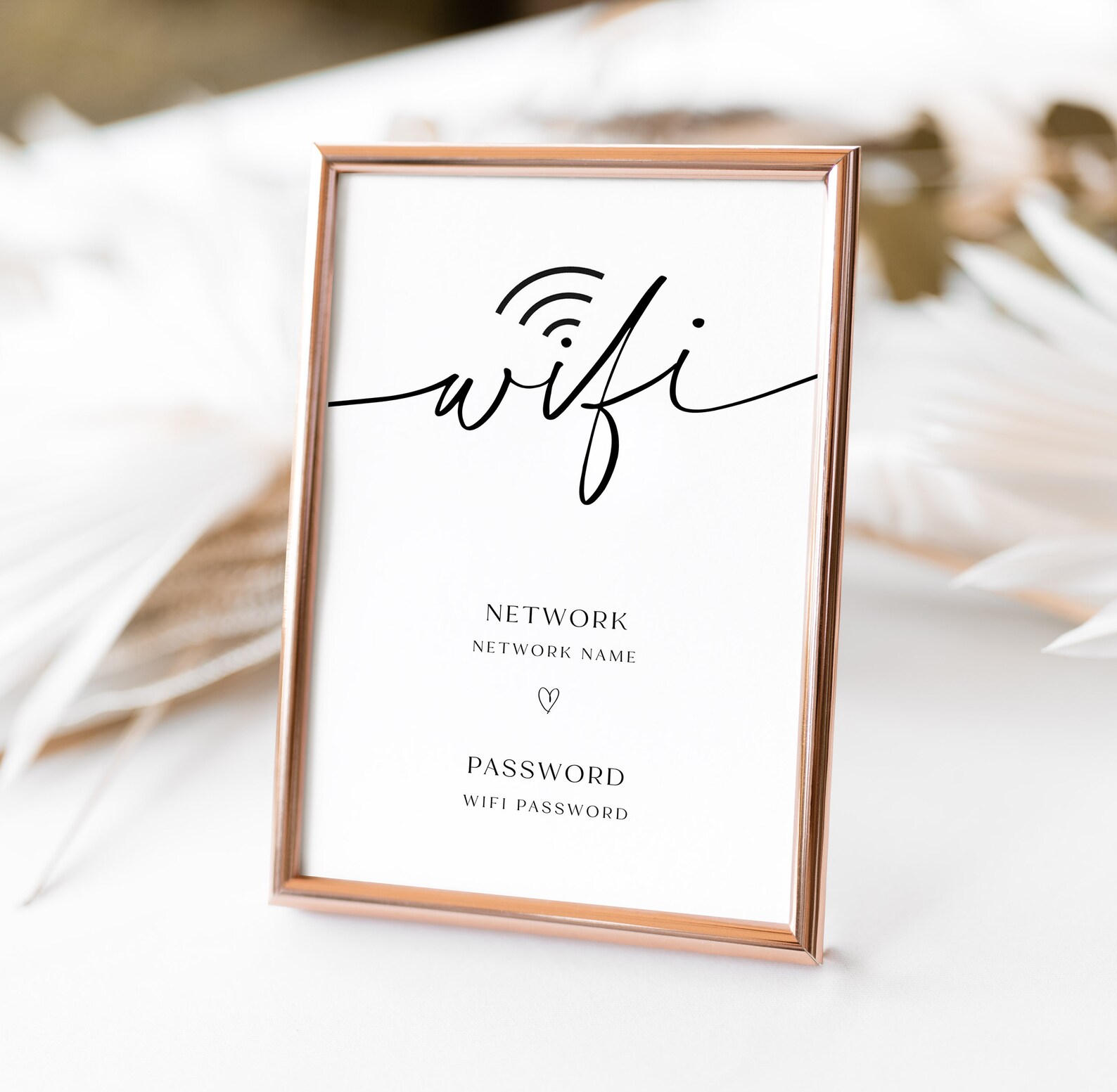Printable Wifi Sign, Wifi Sign, Wifi Sign Template, Wifi QR Code Sign ...
