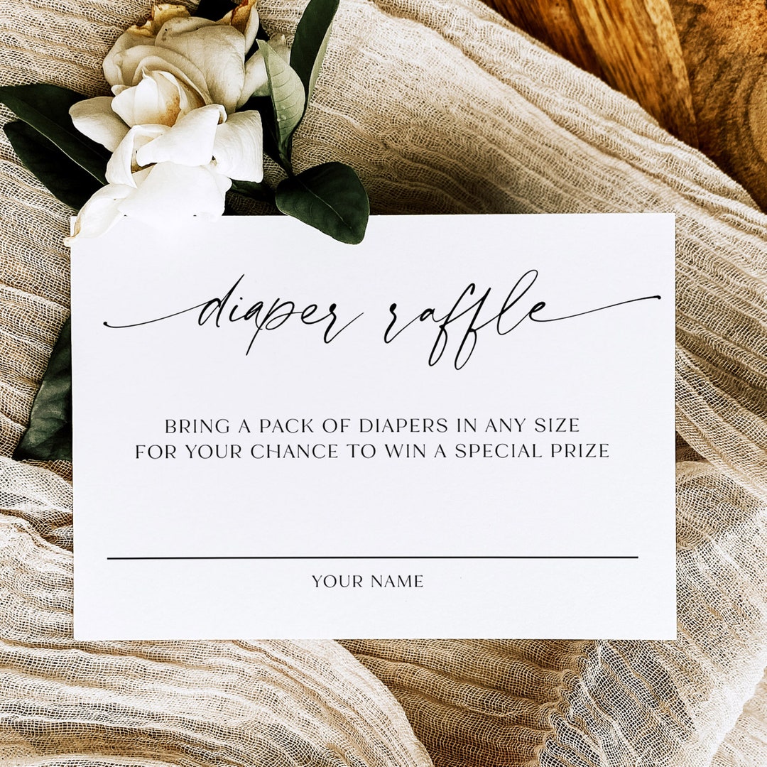 Baby Shower Games, Diaper Raffle Ticket and Sign, Editable Diaper ...