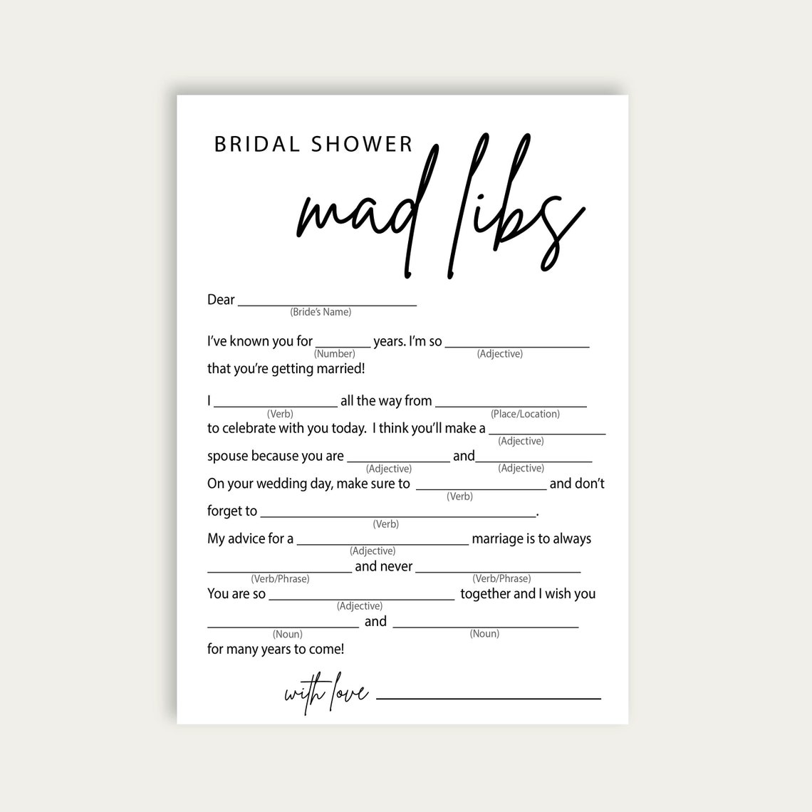 Printable How They Met Mad Libs Ready to Print Digital Item - Etsy