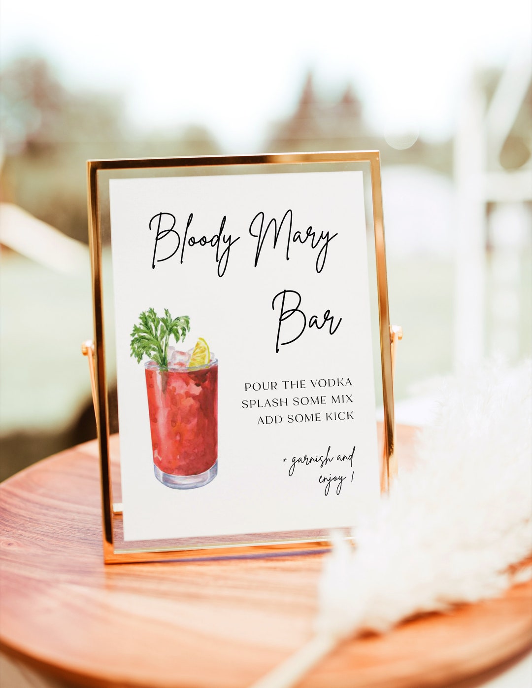 Editable Bloody Mary Bar Sign, Bridal Bruch Bloody Mary Cocktail Sign ...
