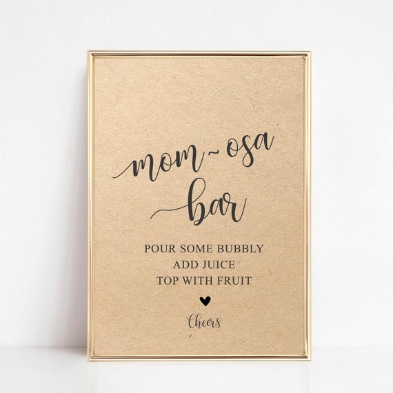 Printable Mom-osa Bar Sign Momosa Bar Sign Baby Shower | Etsy