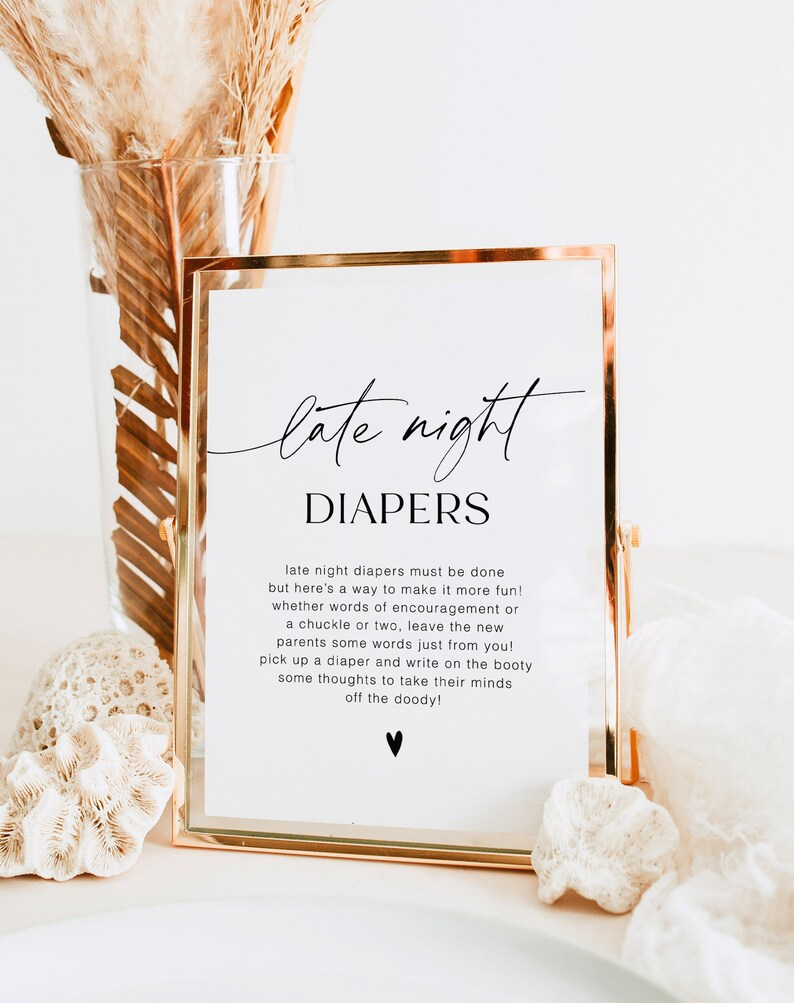 Minimalist Diaper Notes Baby Shower Diaper Thoughts Sign - Etsy