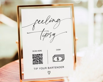 Bartender Tip Jar Sign for Wedding Anniversary Birthday - Etsy