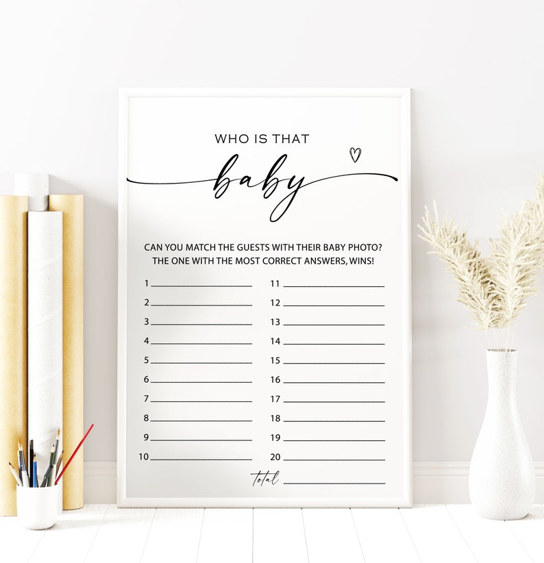 Who's That Baby Game Printable Baby Shower Games Guess - Etsy