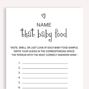 Name That Baby Food Game, Instant Download Printable Baby Food Game ...