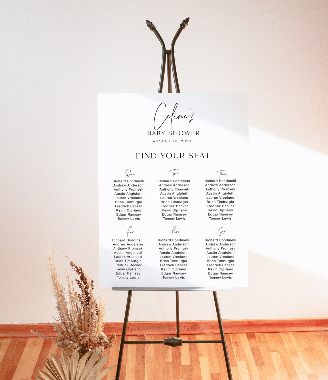Modern Seating Chart Poster, Baby Shower Our Favorite People Seating ...