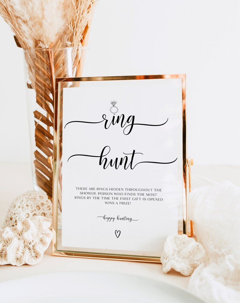 Wedding Ring Hunt Sign Editable Ring Hunt Game Find the Ring - Etsy