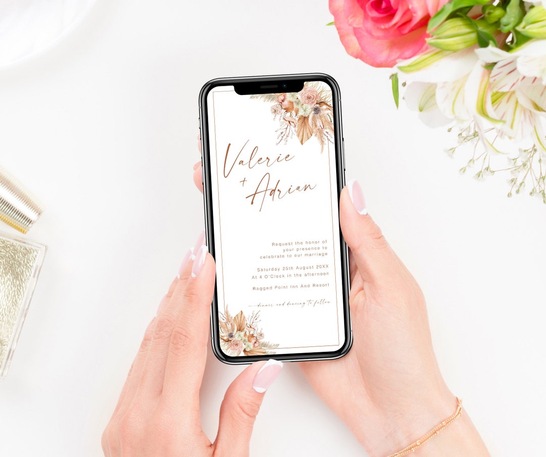 Wedding Cellphone Digital Wedding Invitation, Minimal Text Message ...