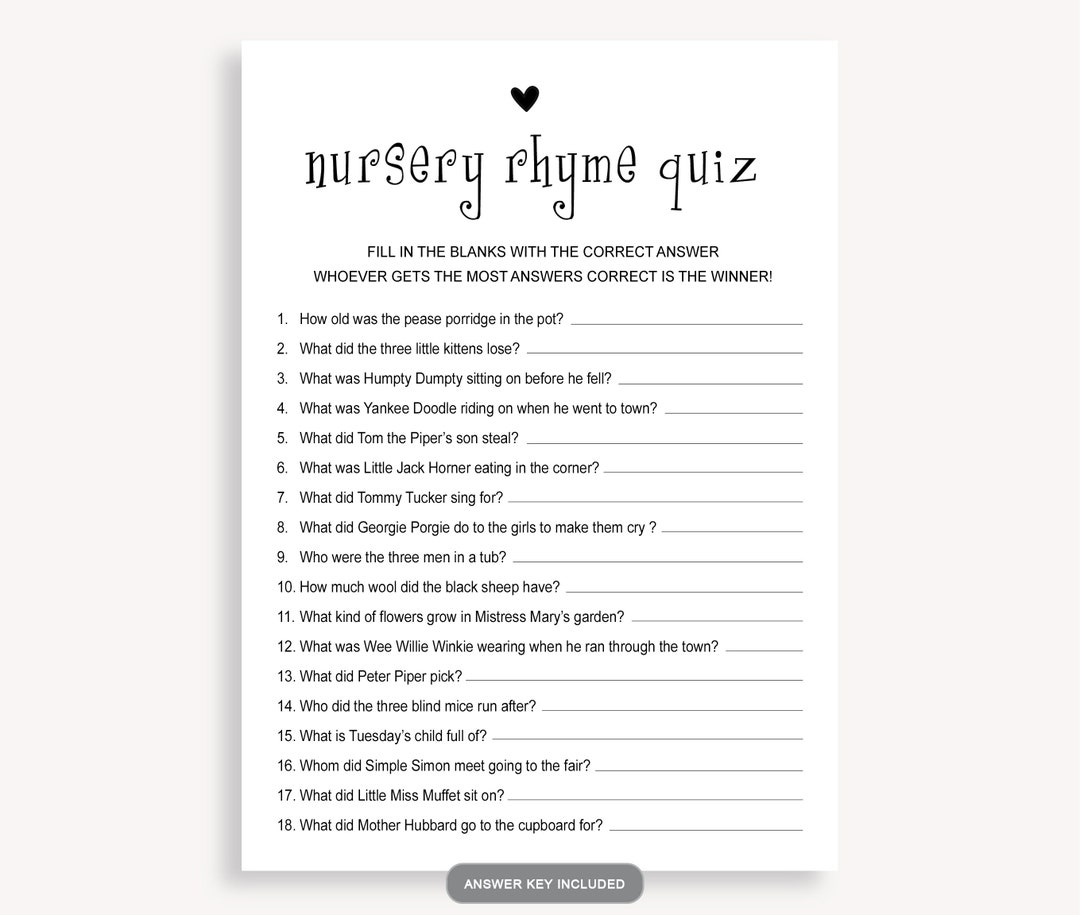 Guess Nursery Rhyme, Gender Neutral Baby Nursery Rhyme Quiz, Name That ...