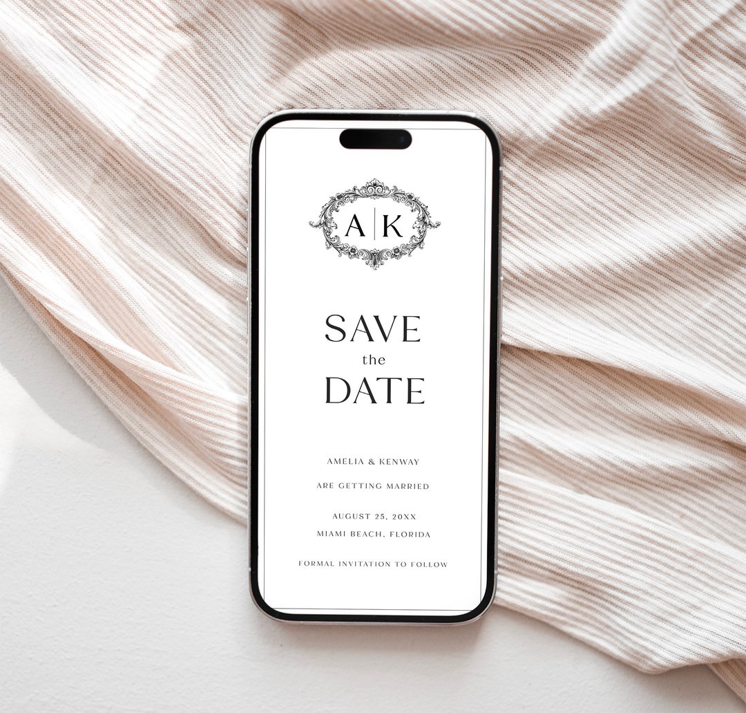 Electronic Mobile Save Our Date Invitation, Save the Date Evite, Modern ...