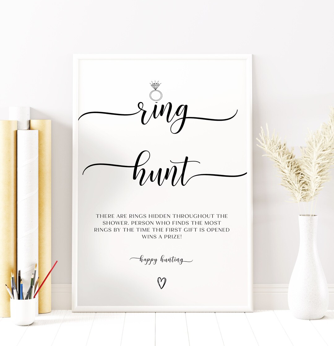 Wedding Ring Hunt Sign Editable Ring Hunt Game Find the Ring - Etsy