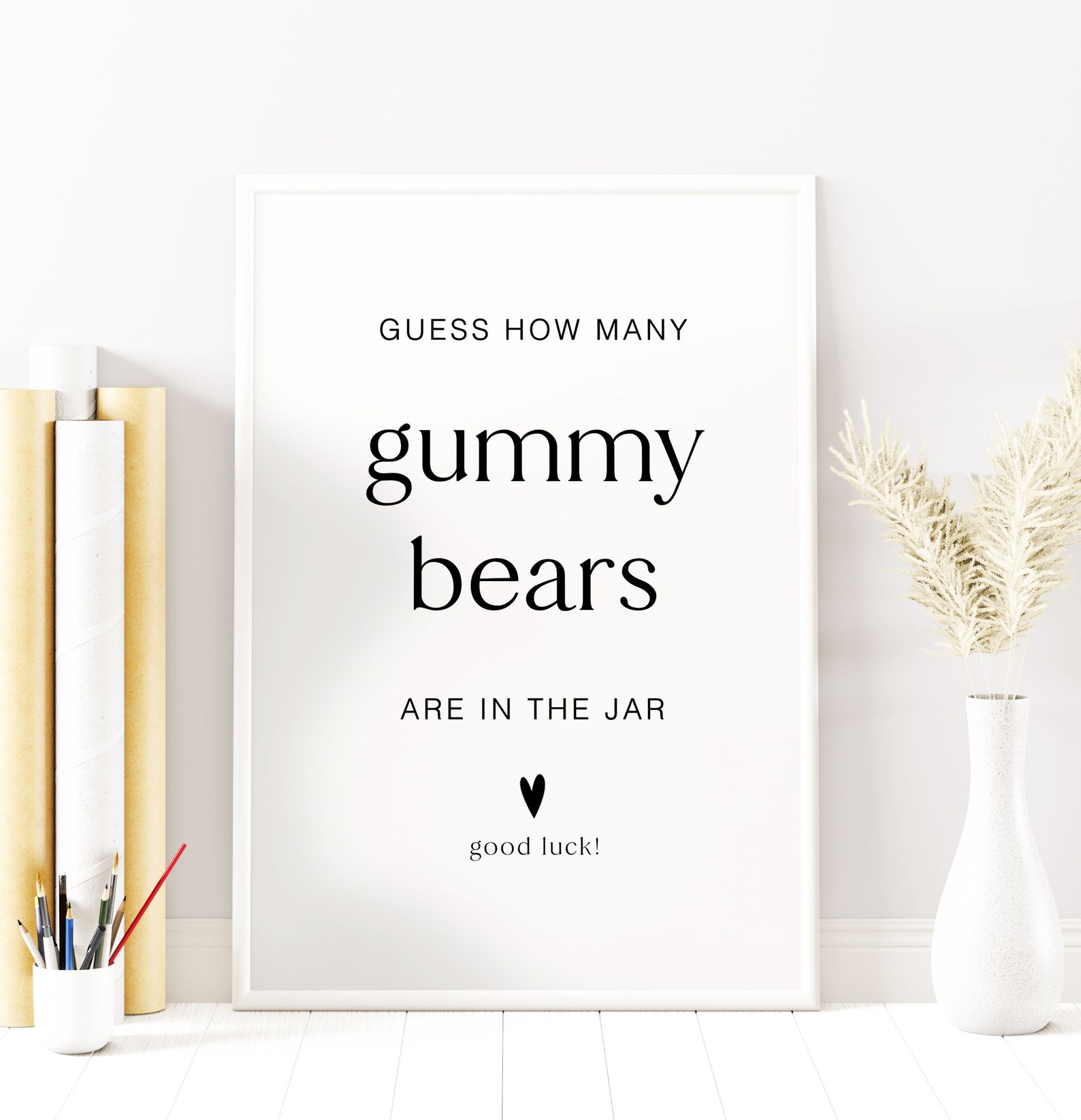 Jar of Gummy Bears Count Sign Cards, Guess How Many Gummy Bears ...