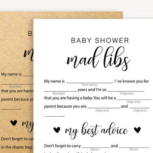 Baby Mad Libs, Baby Shower Mad Libs Game, Funny Baby Shower Game, Fun ...