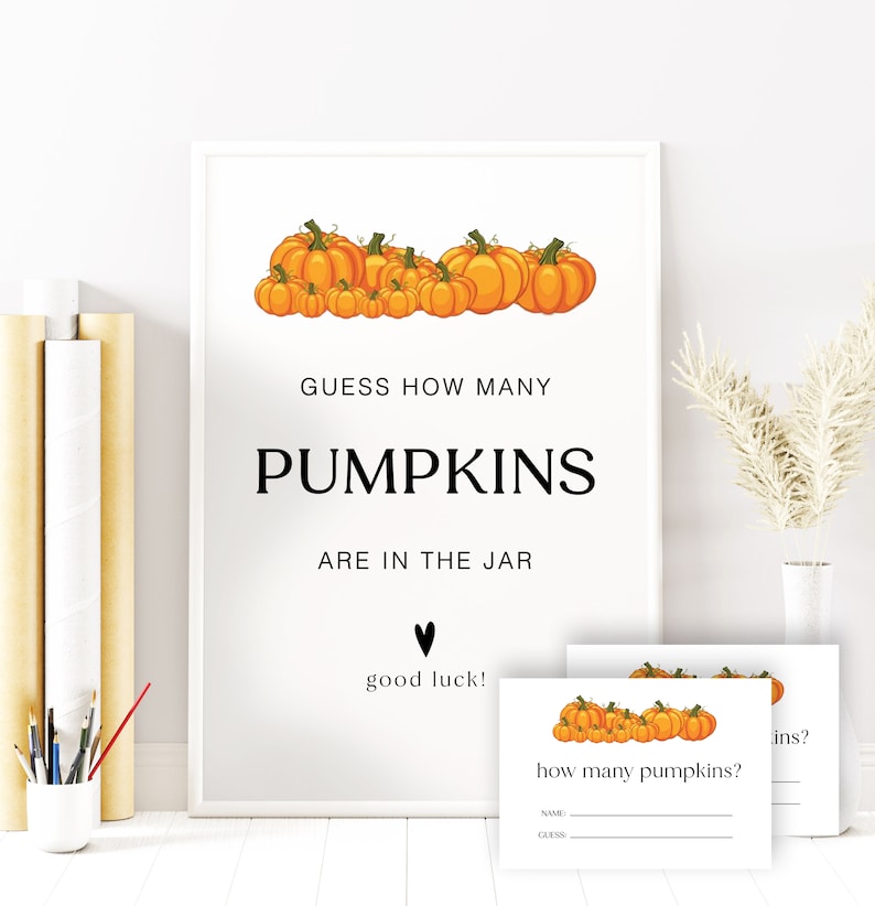 Editable Guess How Many Pumpkins Sign, How Many Pumpkin Game Template ...