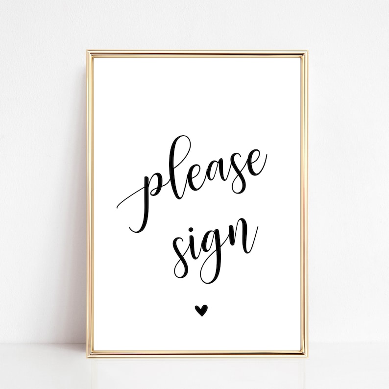 Please Sign Printable Baby Shower Sign Please Sign Reception - Etsy