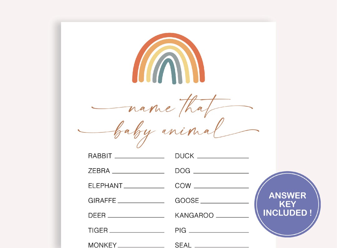 Printable Name That Baby Game Instant Baby Minimalist Baby - Etsy