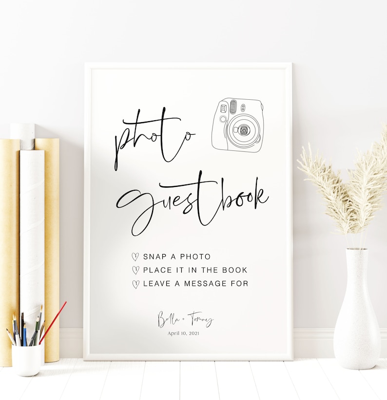 Photo Guestbook Sign Printable Photo Guest Book Sign - Etsy
