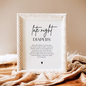 Minimalist Diaper Notes Baby Shower Diaper Thoughts Sign - Etsy