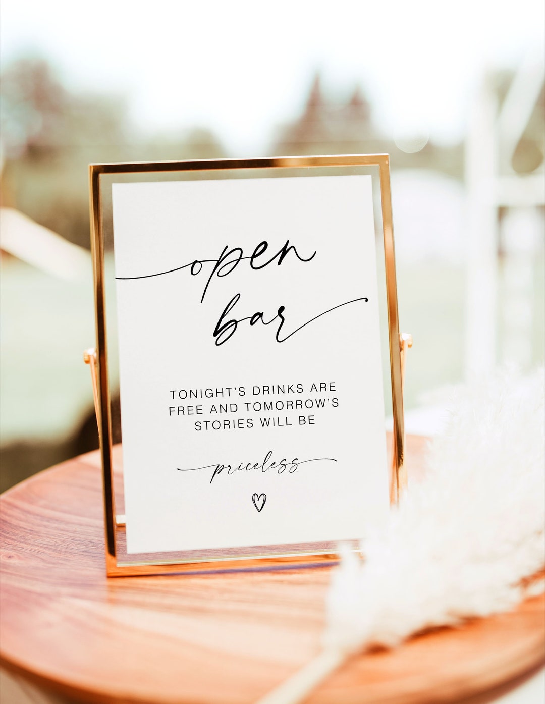 Editable Baby Shower Open Bar Sign, Alcohol Drink Sign, Minimalist Sign ...