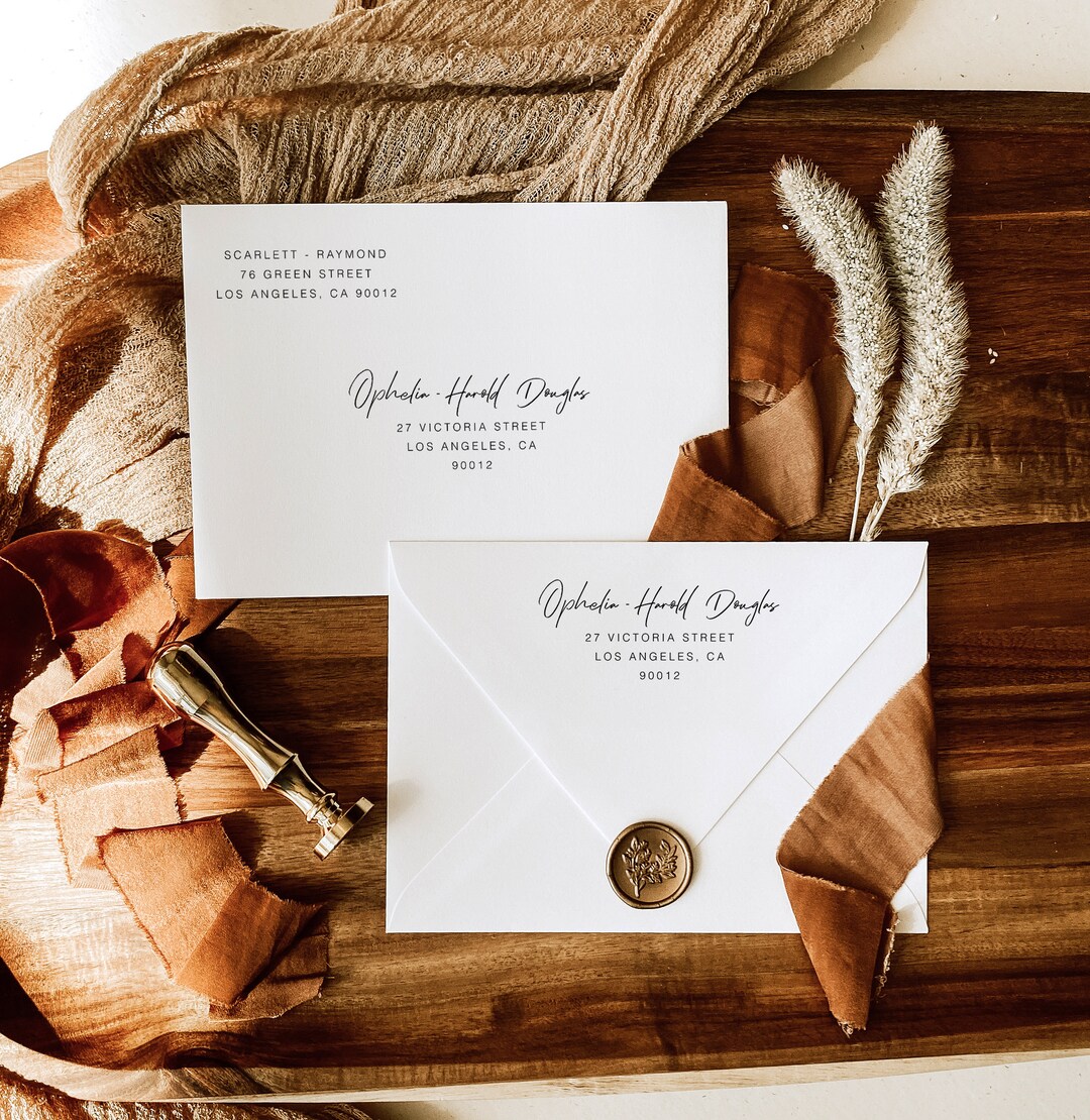 Editable Wedding Envelope Address, Script Address Label Template ...