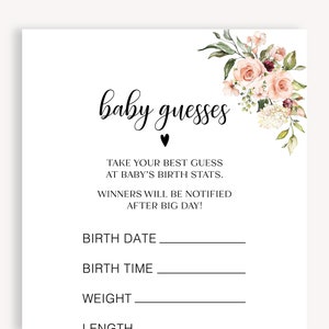 Baby Guesses Games, Baby Guesses Cards, Baby Due Date Game, Baby ...