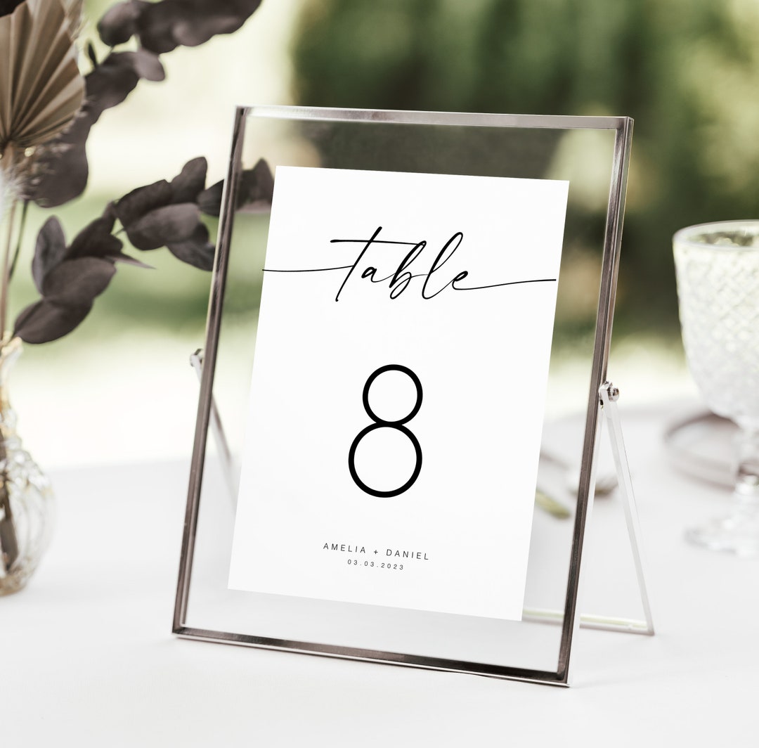 Printable Table Numbers, Calligraphy Table Numbes, Instant Download ...