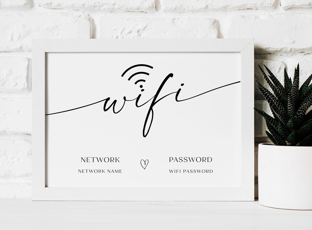 Printable Wifi Sign Wifi Sign Wifi Sign Template Editable - Etsy