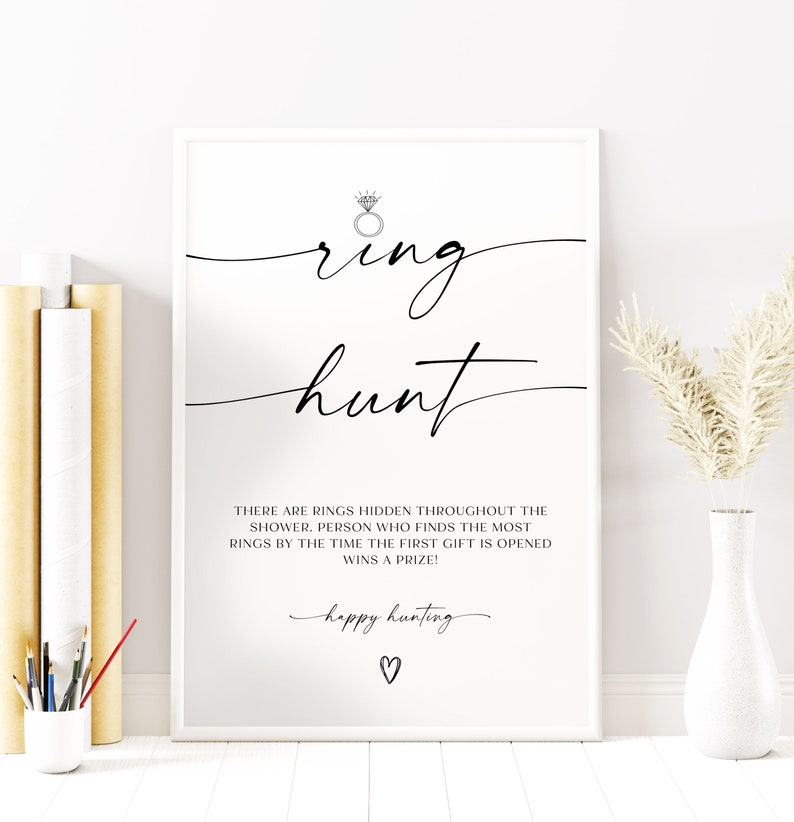 Ring Hunt Bridal Shower Game Wedding Ring Hunt Sign Editable - Etsy