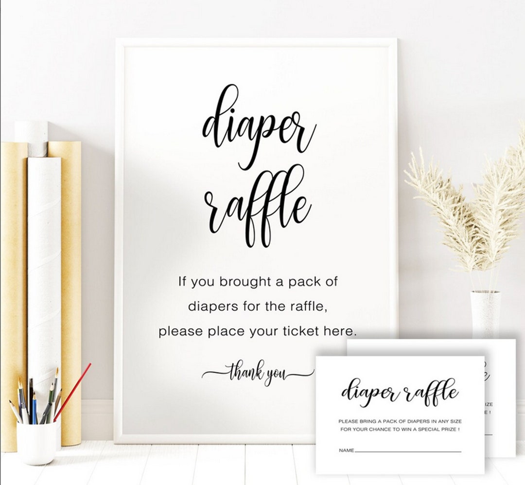 Diaper Raffle Game Sign and Tickets, Sprinkle Digital Diaper Raffle ...