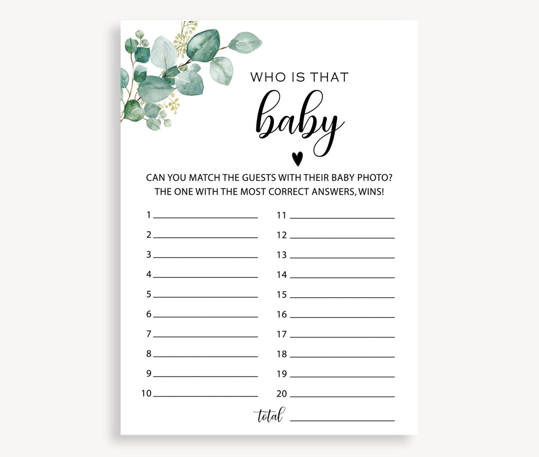 Printable Baby Shower Games, Guess the Photo Game, Instant Baby Photo ...