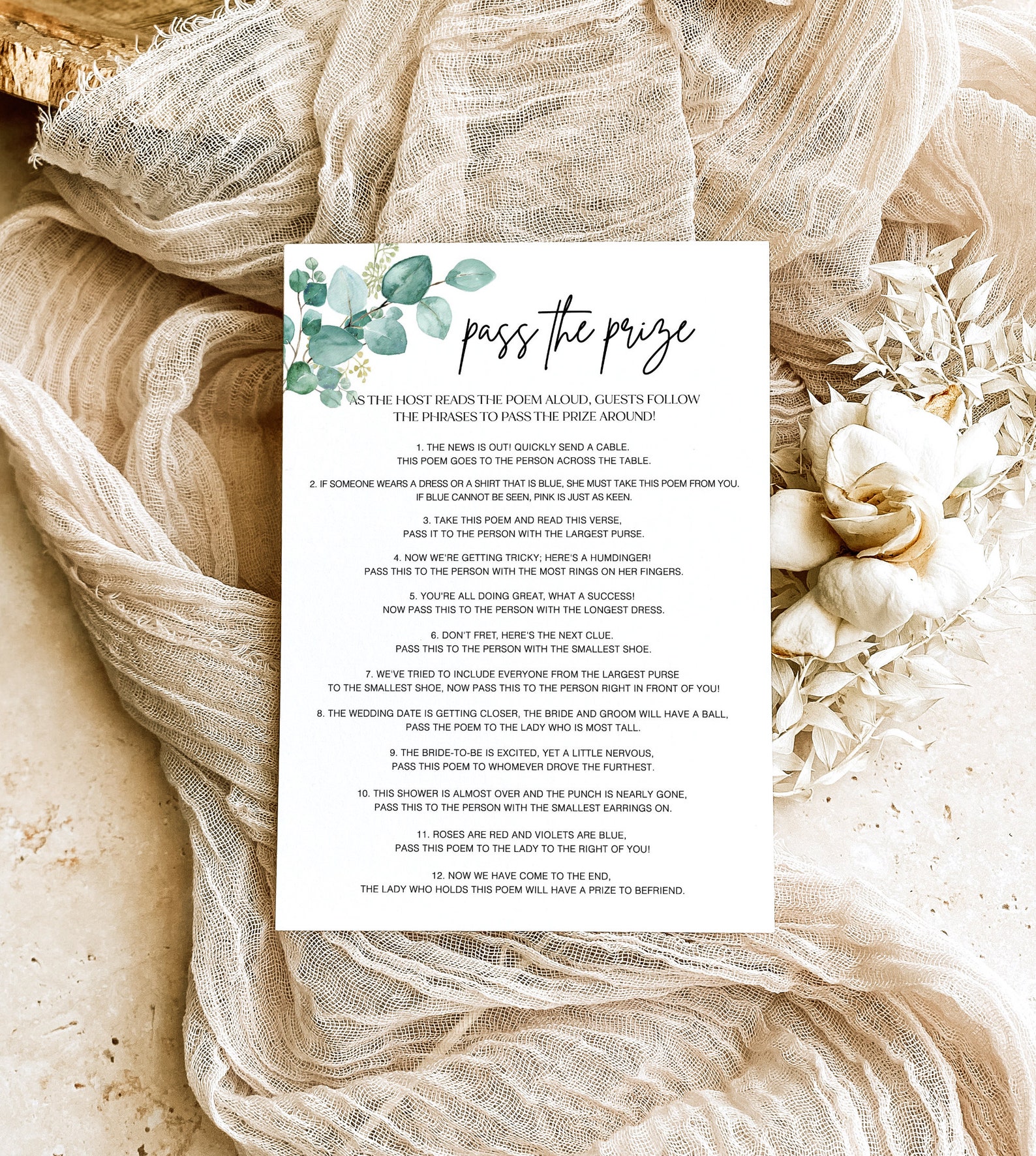 Pass the Prize Bridal Shower Game, Pass the Parcel Game, Pass the Poem ...